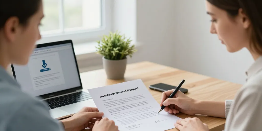 Contrat prestataire de service auto entrepreneur, modèle